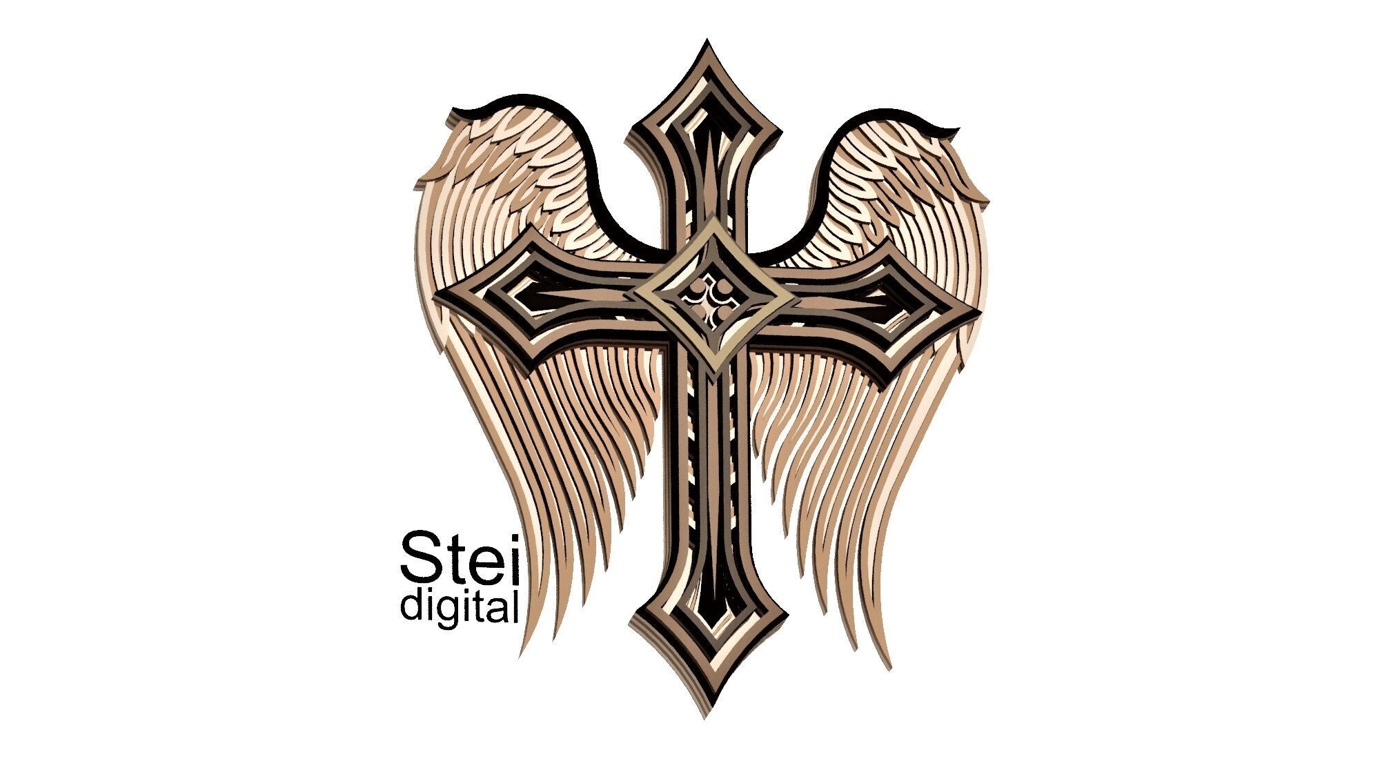 3d Winged Cross Svg Dxf Laser Cut File Laser Cut Template - Etsy Australia