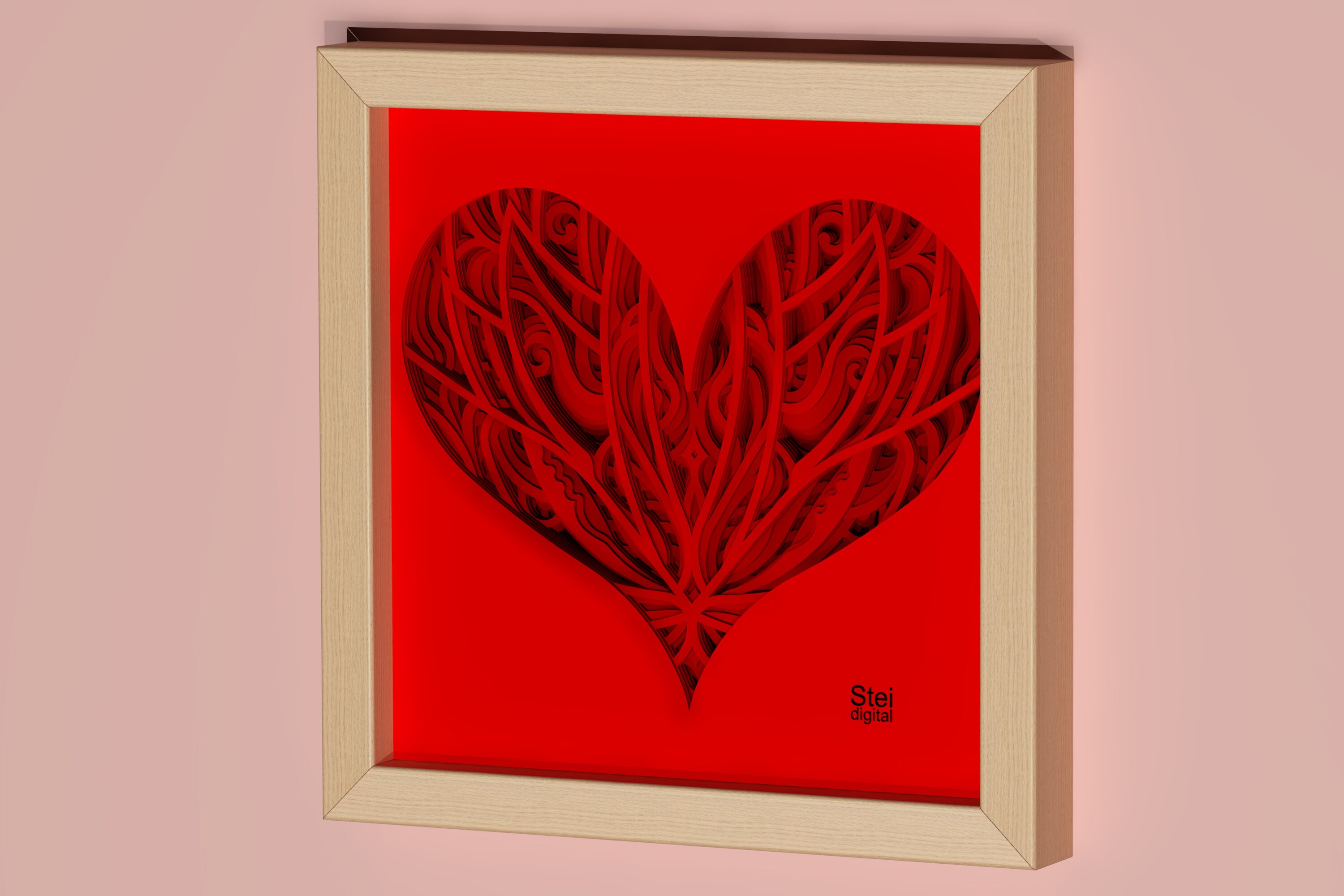 3D Heart Shadow Box Svg Dxf Files Heart Light Box Template - Etsy Australia