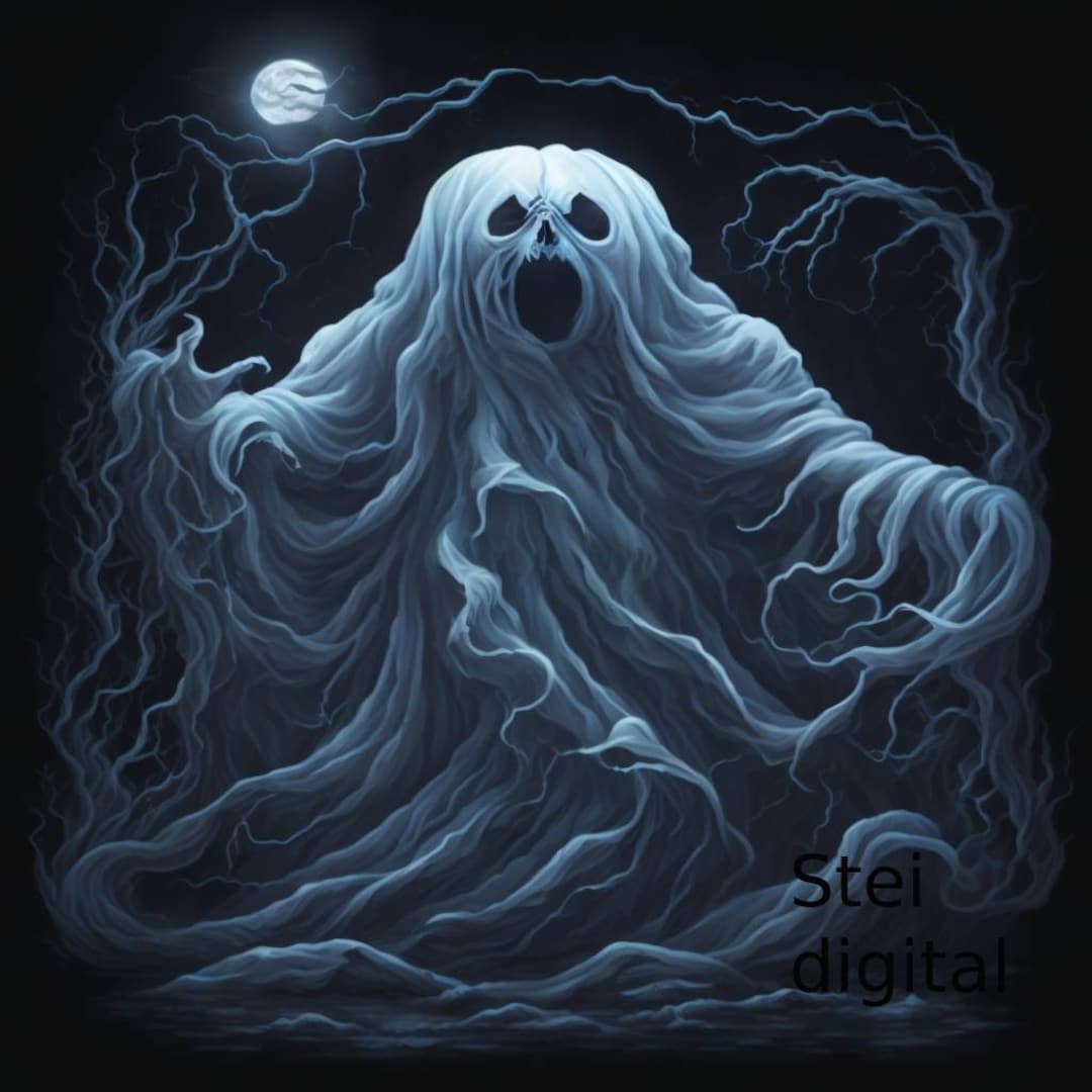 Ghost Laser Engrave File, PNG for Engraving, Spooky Halloween Wall ...