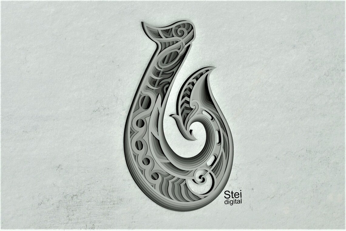 3d Fish Hook Svg Dxf Laser Cut File Layered Hook Svg Hook - Etsy Australia