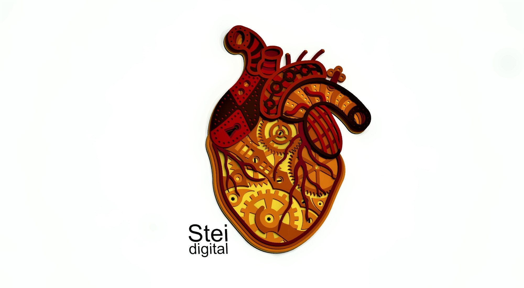3d Steampunk Heart SVG Dxf Cut Files 3d Layered Heart SVG - Etsy