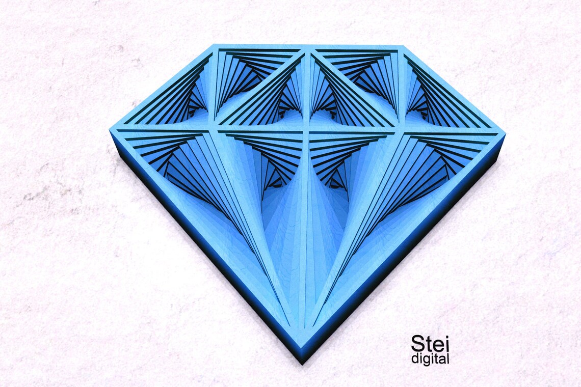 3d Diamond Mandala Svg Dxf Cut Files Vector File Layered - Etsy