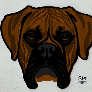 3d Boxer Dog Svg, Dxf Laser Cut Files, Layered Boxer Dog Svg, Boxer ...