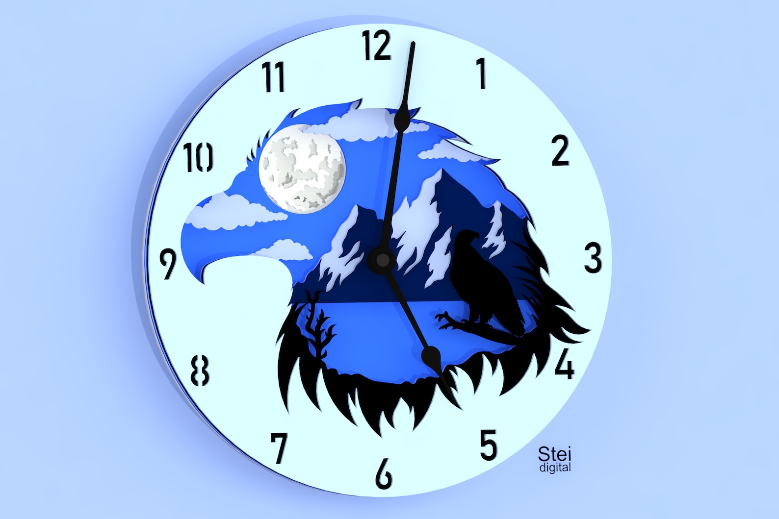 Eagle Wall Clock Svg Dxf Laser Cut Files Clock Cricut Svg - Etsy