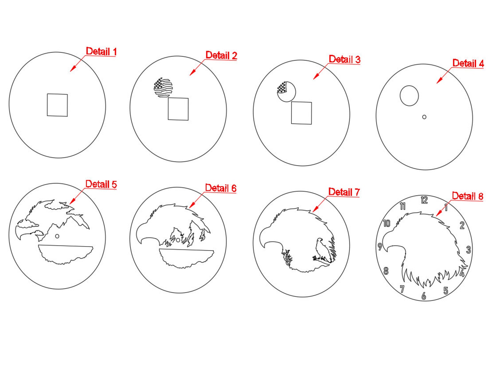 American Flag Wall Clock Svg Dxf Cut Files Clock Cricut Svg - Etsy