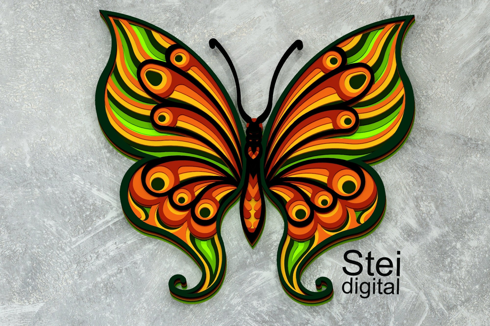 3d Butterfly SVG DXF Cut Files Layered Butterfly Svg Laser - Etsy