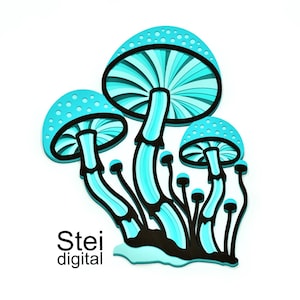 3d Magic Mushroom Svg, Dxf Laser Cut File, Mushroom Mandala Svg ...