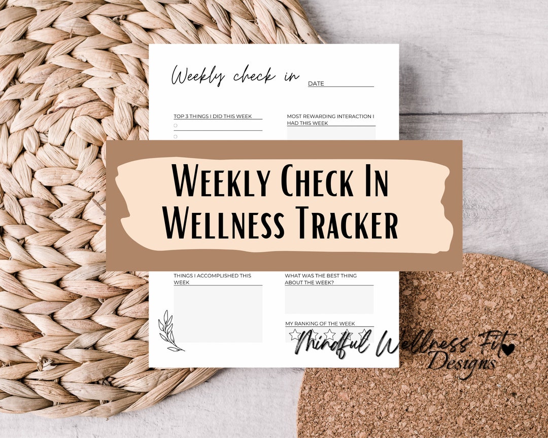 Weekly Wellness Check in Tracker, Journal Page, Weekly Journaling ...