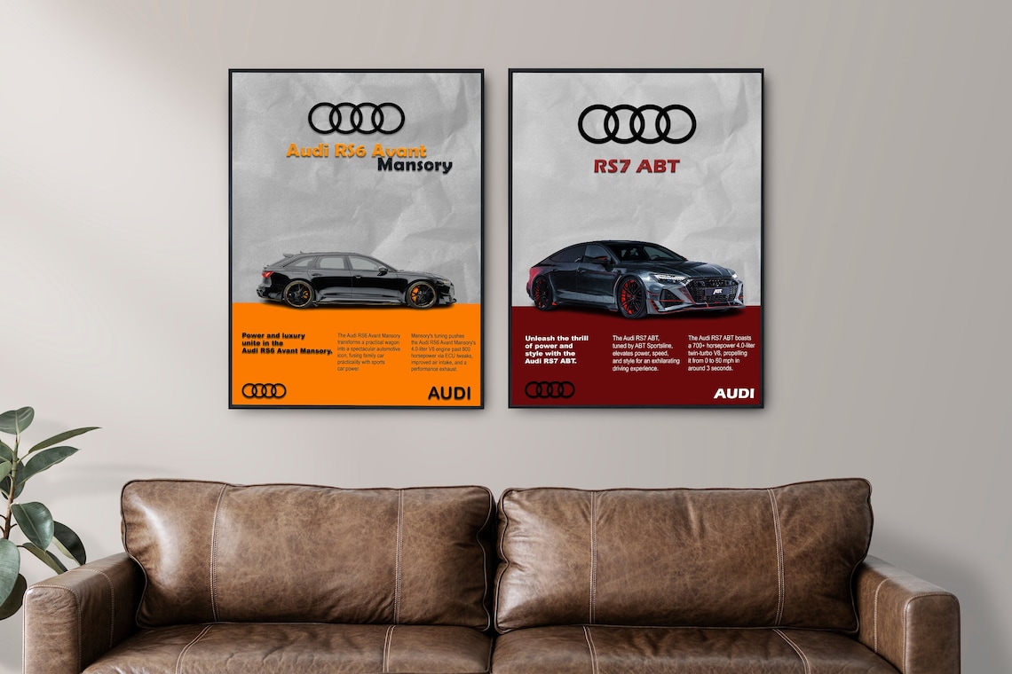 Set of 2 Audi RS6 Avant Mansory and Audi RS7 ABT Posters, Audi Poster ...