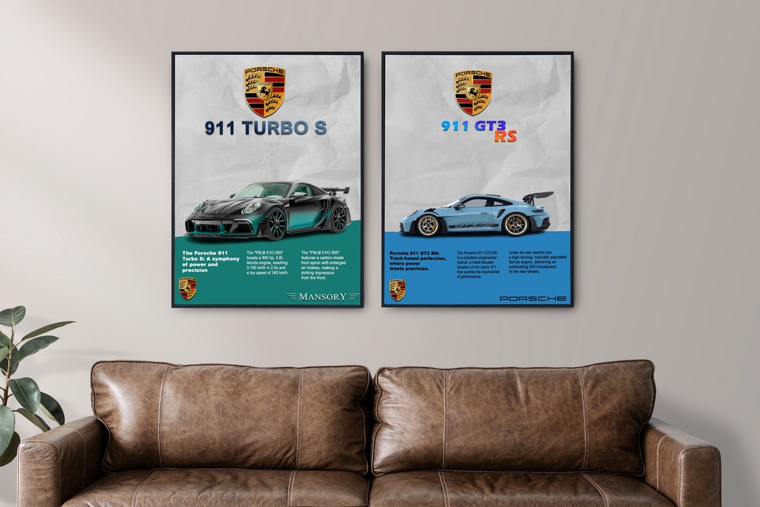 Set of 2 Porsche 911 GT3 Poster, Porsche Poster, 911 GT3 RS Print ...