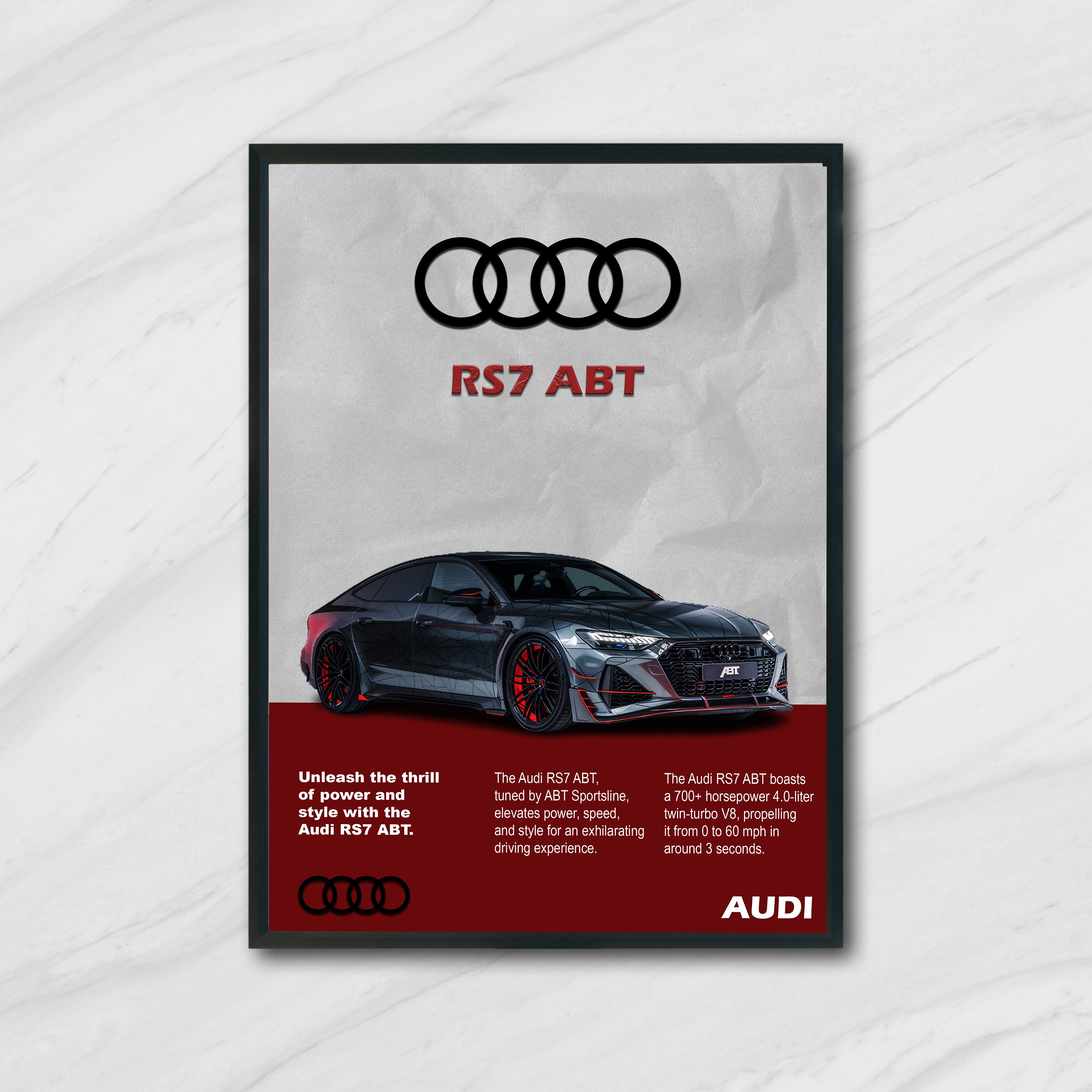 Set of 2 Audi RS6 Avant Mansory and Audi RS7 ABT Posters, Audi Poster ...