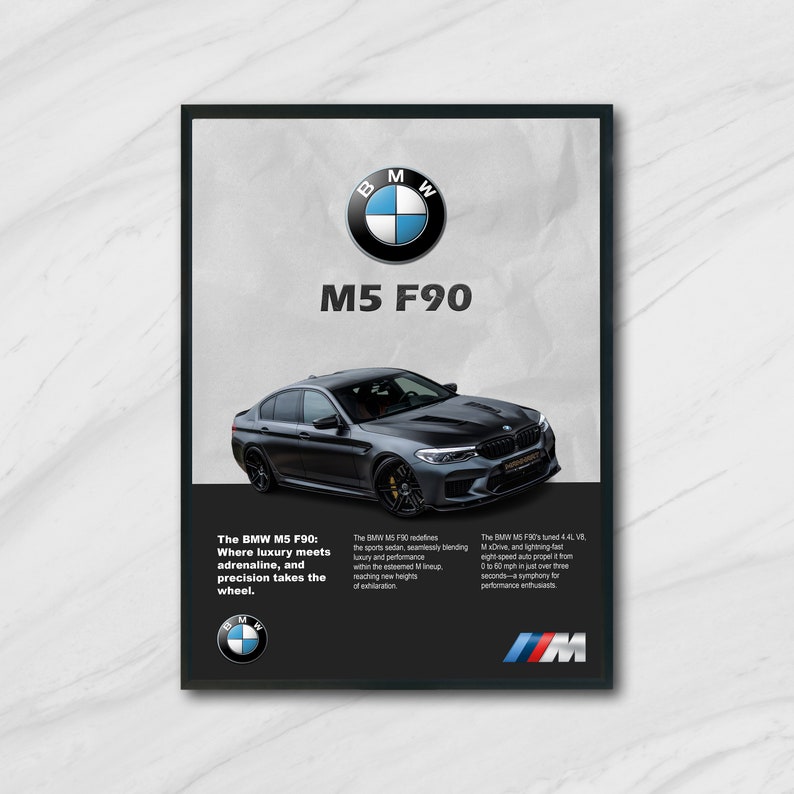 Set of 2 BMW M5 F90 and BMW M4 Competition Posters, BMW Posters, Print ...