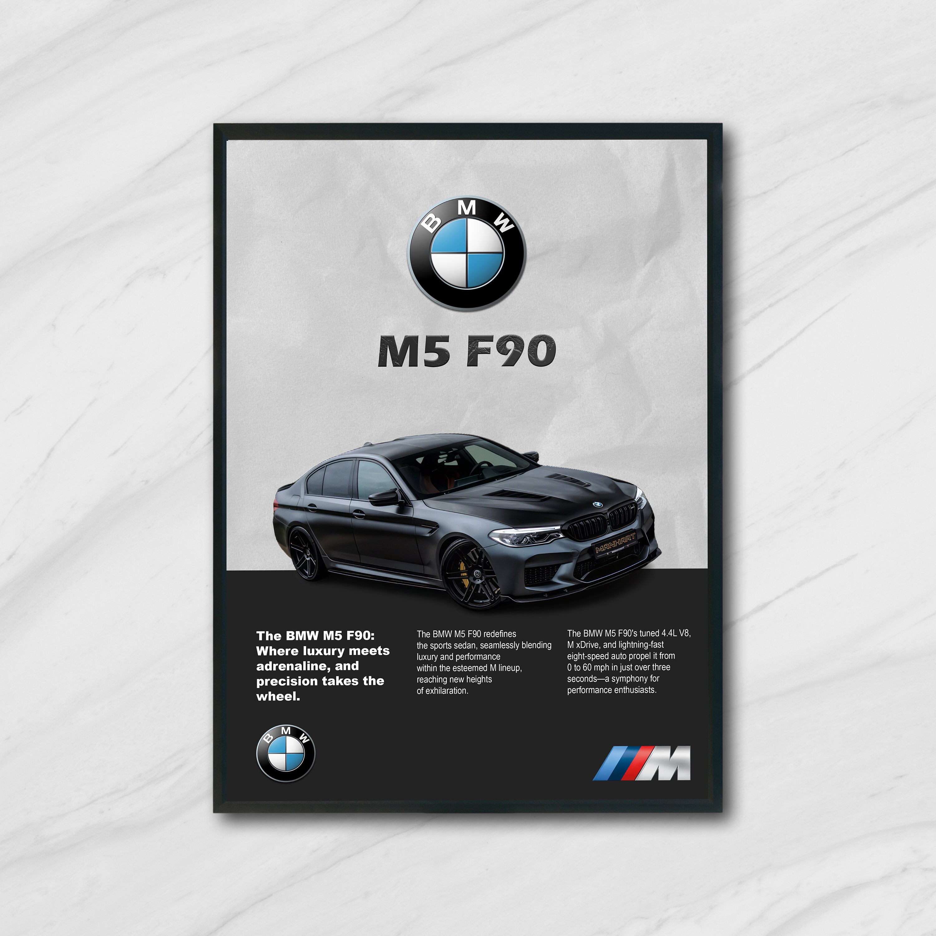 Set of 2 BMW M5 F90 and BMW M4 Competition Posters, BMW Posters, Print ...