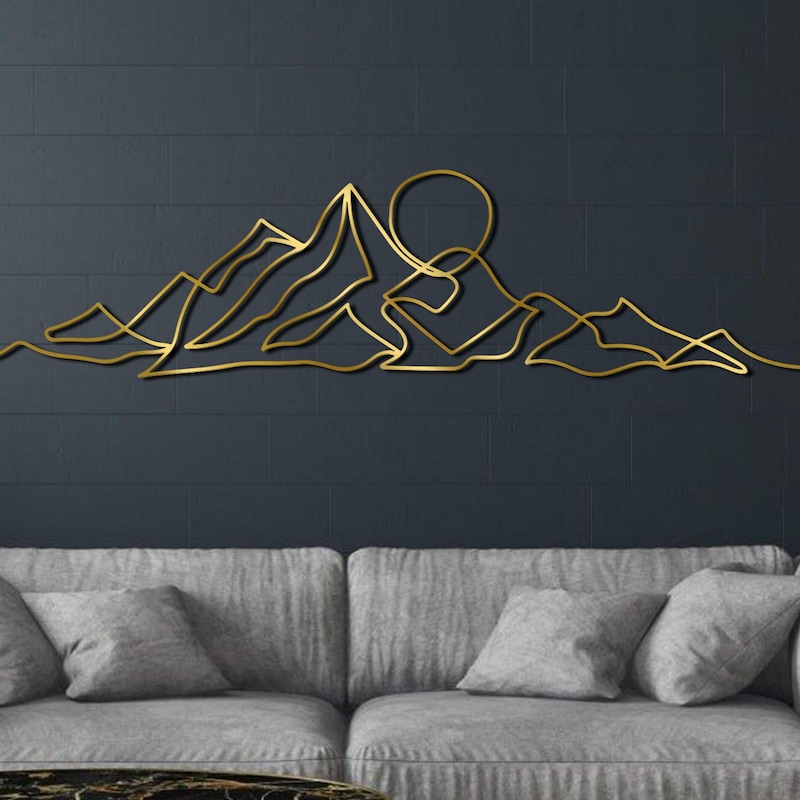 Metal Mountain Wall Art - Etsy