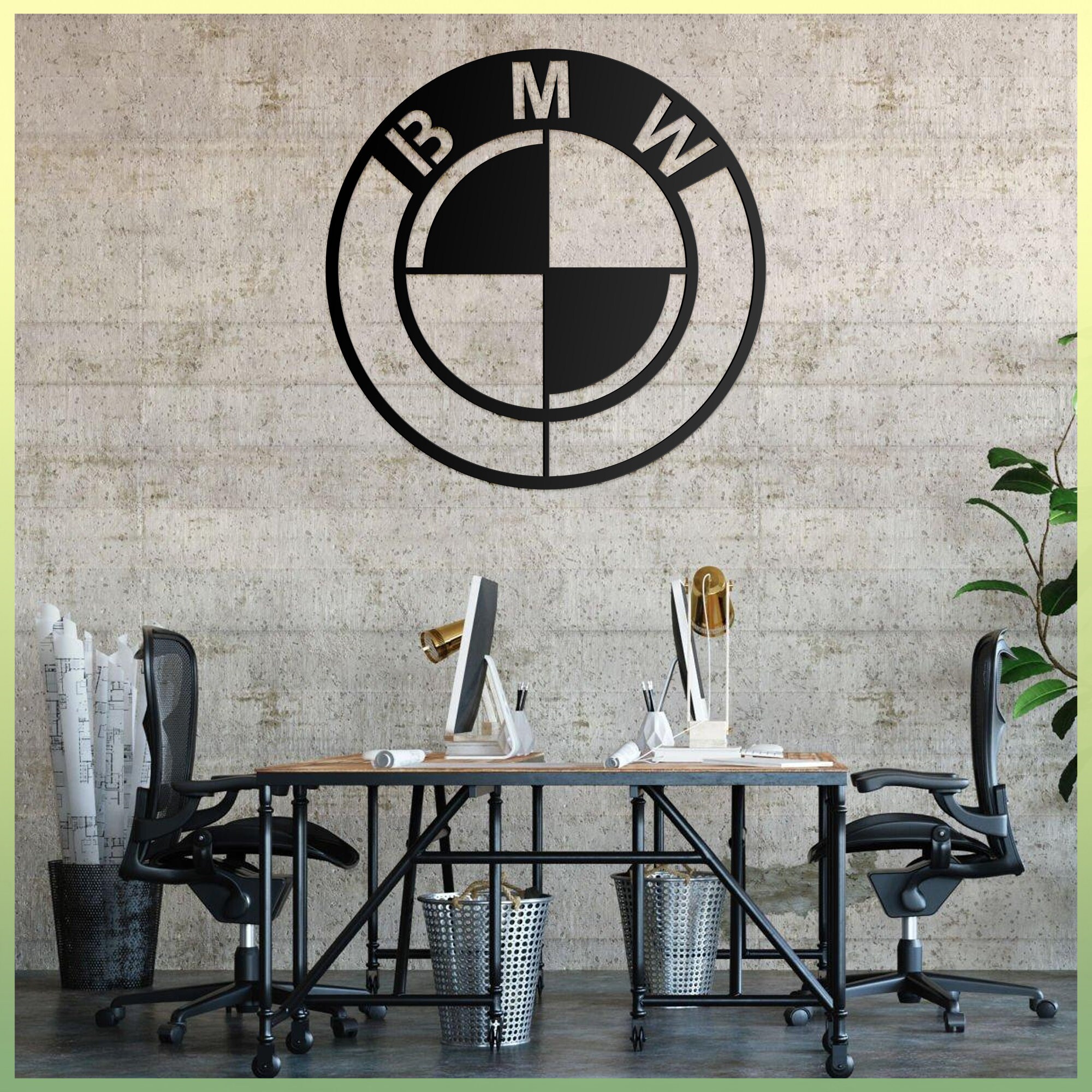 BMW Metal Wall Art, Automotive Sign Wall Art, Luxury Car Dealership ...