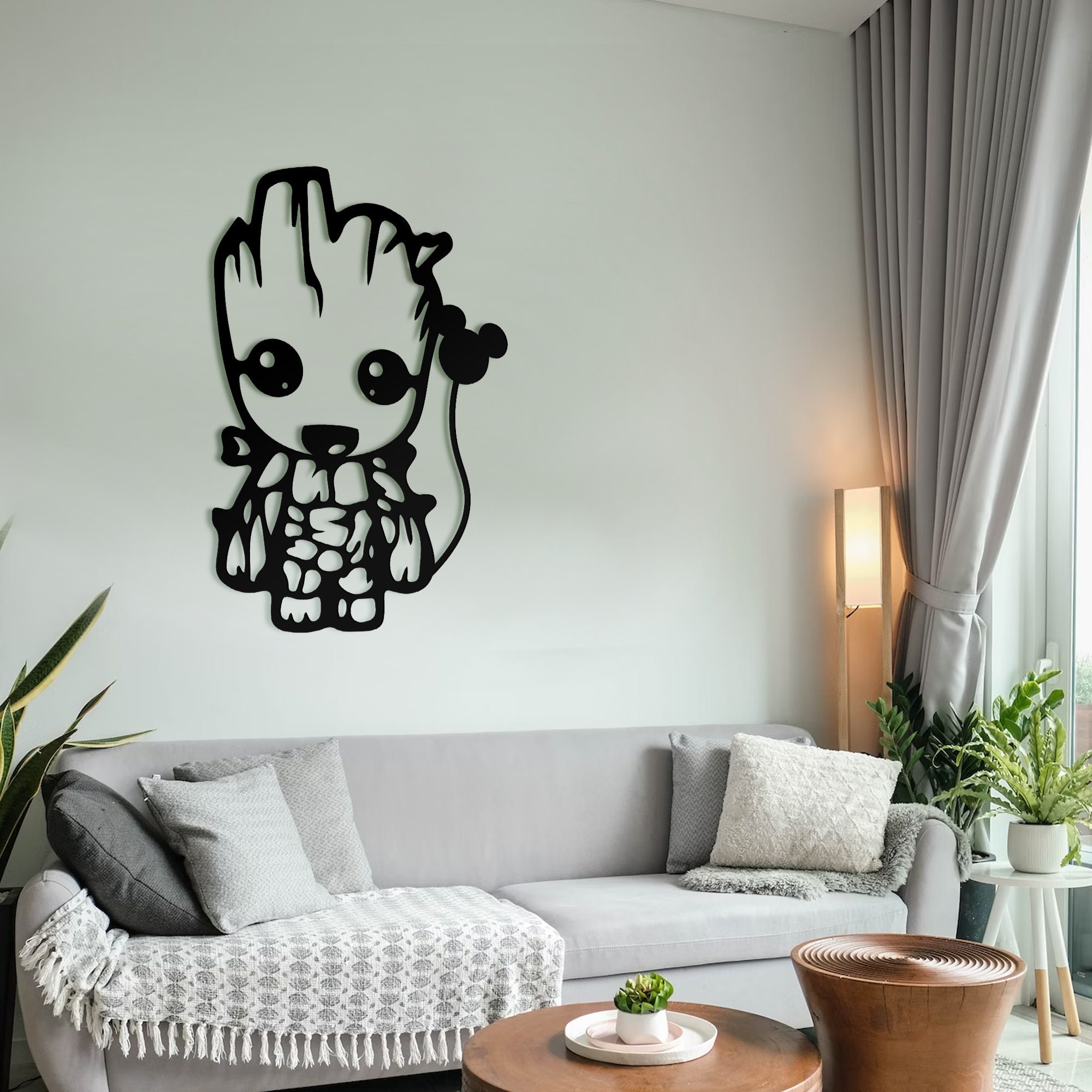 Baby Groot Geometric Wall Art Metal Wall Art Nursery Wall - Etsy