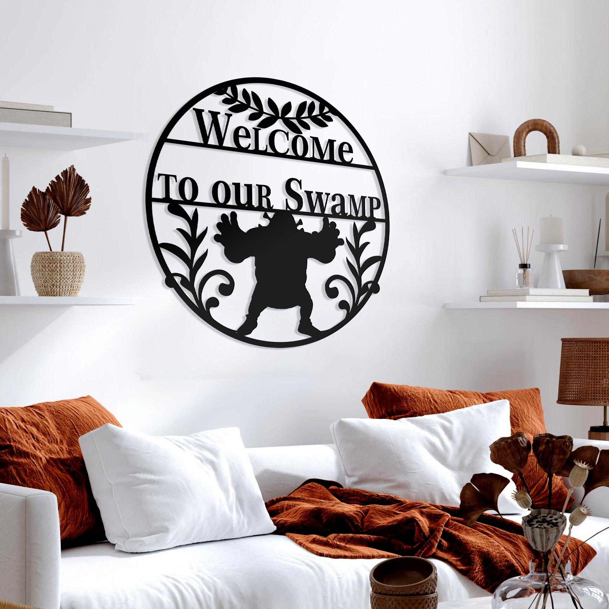 Welcome to Our Swamp Metal Sign, Shrek Inspired Decor - Etsy