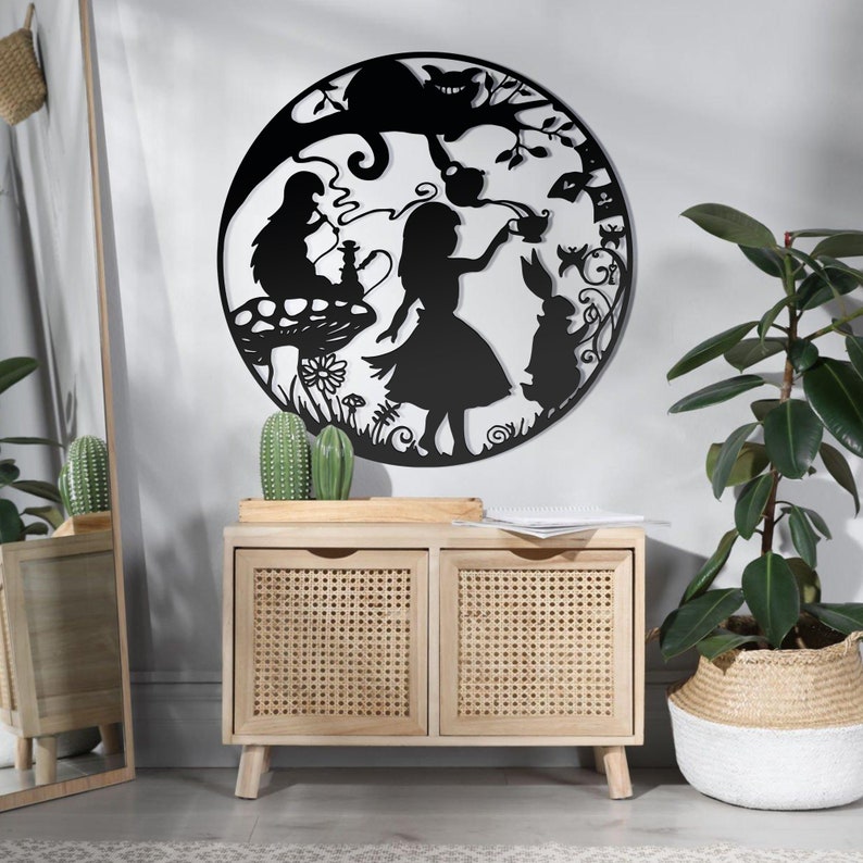 Alice in Wonderland Metal Wall Art: Laser Cut Story Decor - Etsy