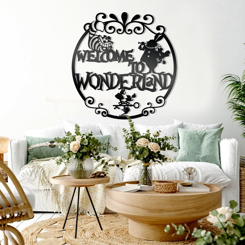 Welcome to Wonderland Metal Wall Art, Alice Disney Metal Sign, Disney ...