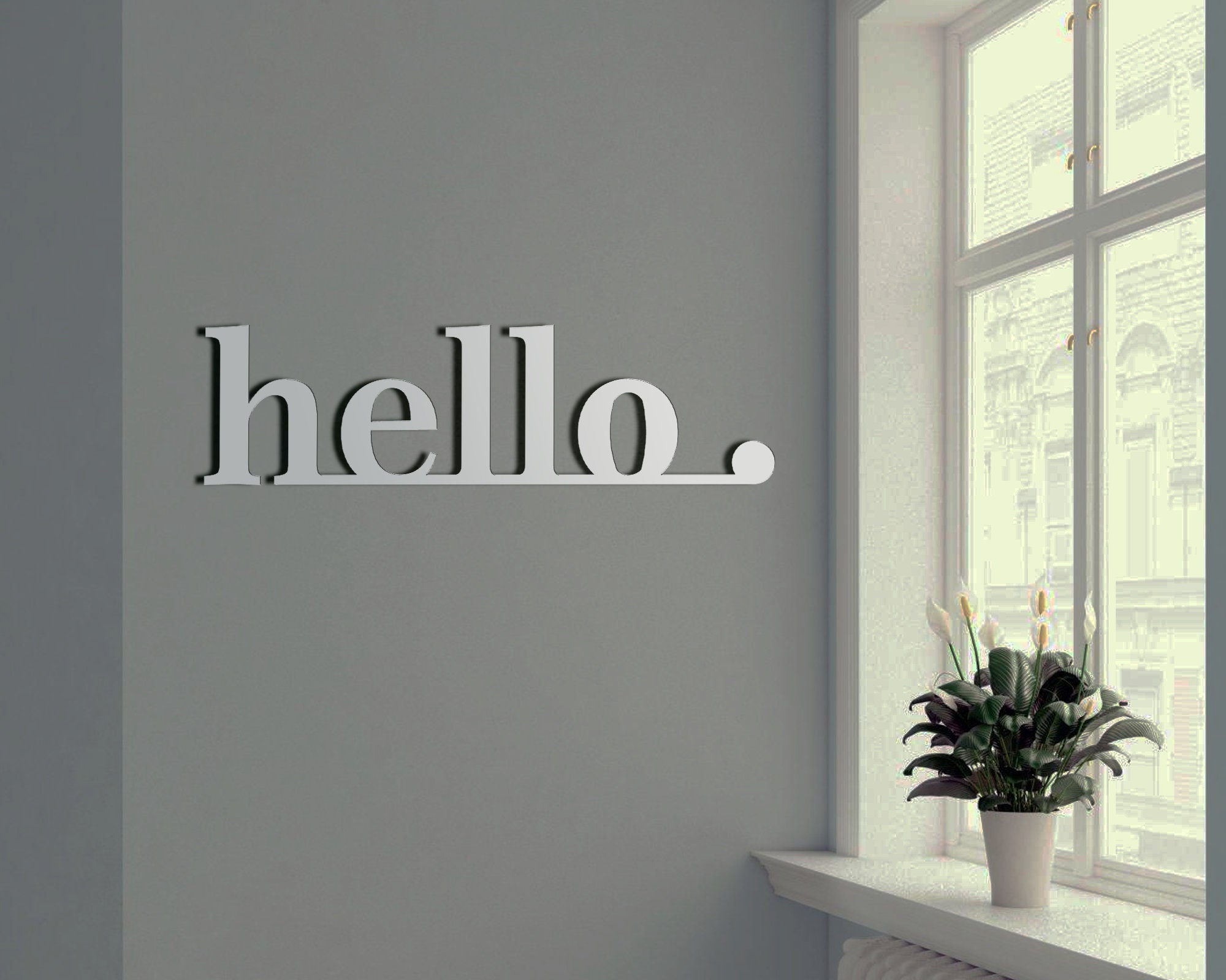 Welcome Door Decor, Metal Hello Sign, Greetings Front Porch Decor ...