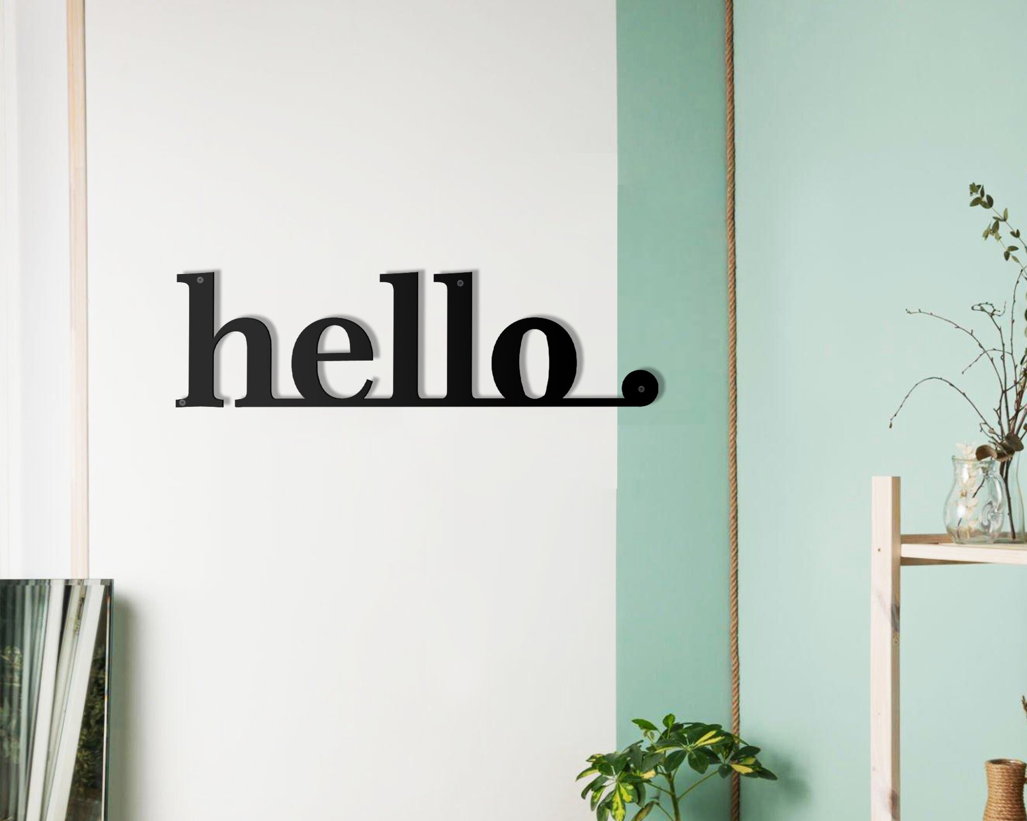 Welcome Door Decor Metal Hello Sign Greetings Front Porch - Etsy