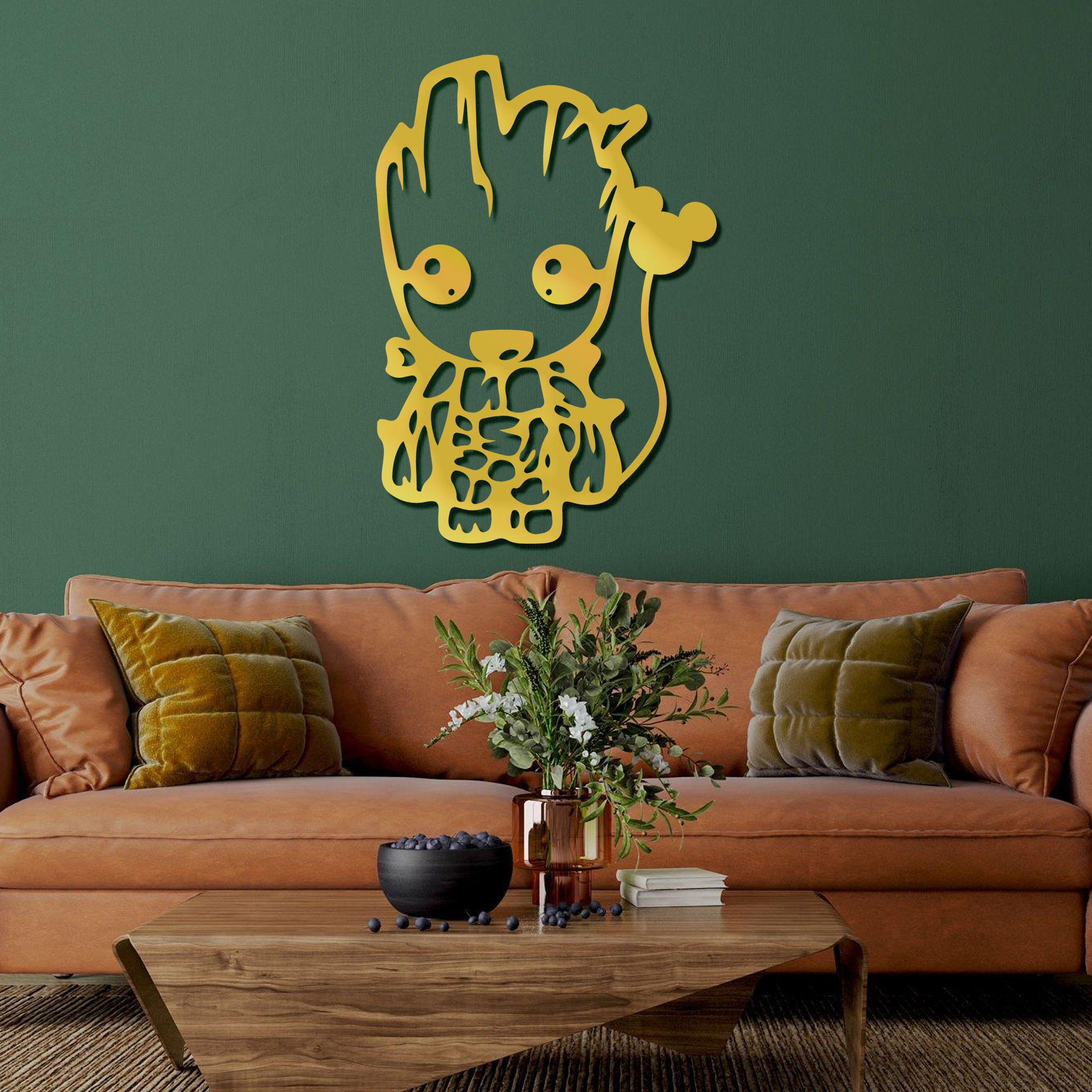 Baby Groot Geometric Wall Art Metal Wall Art Nursery Wall - Etsy