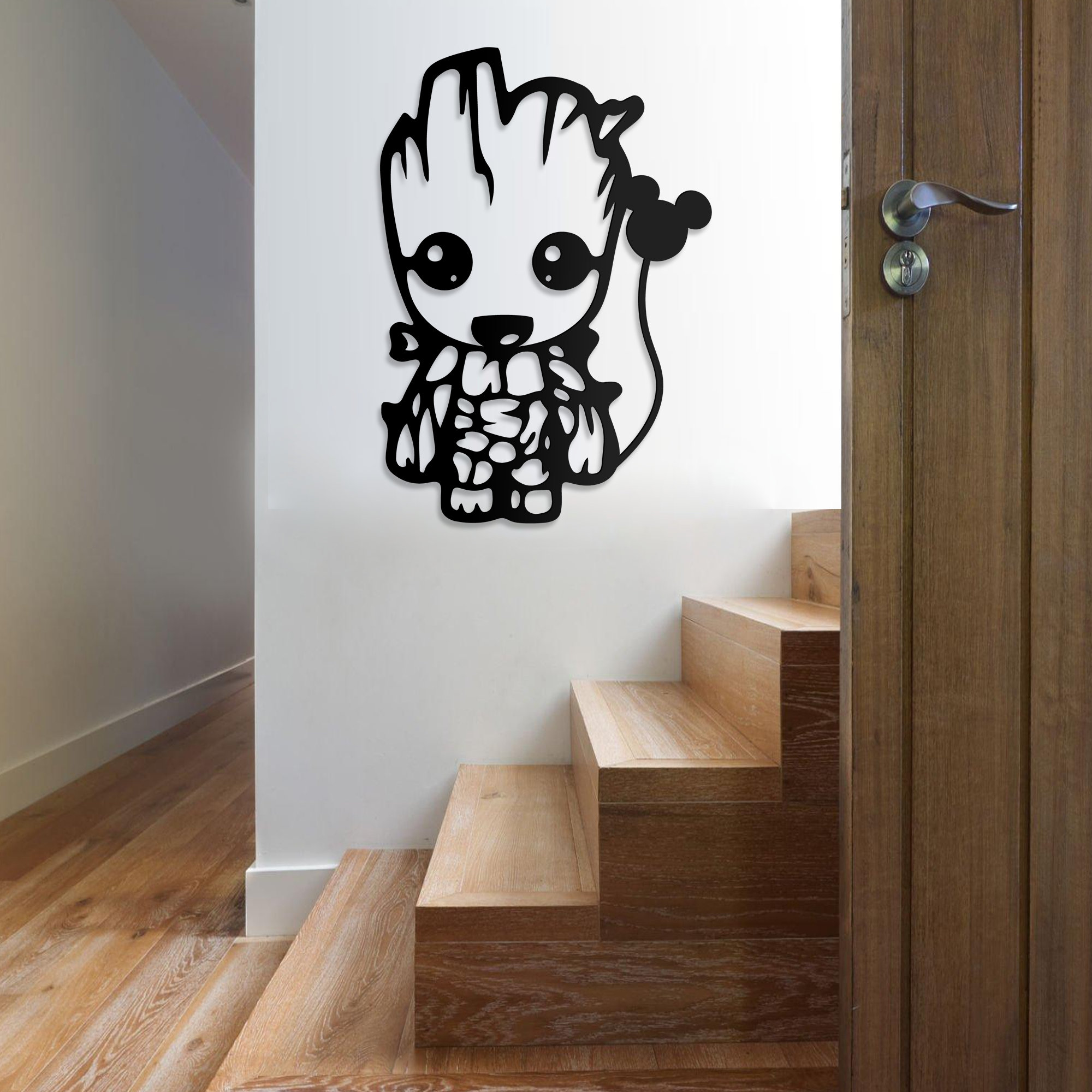 Baby Groot Geometric Wall Art, Metal Wall Art, Nursery Wall Art, Living ...