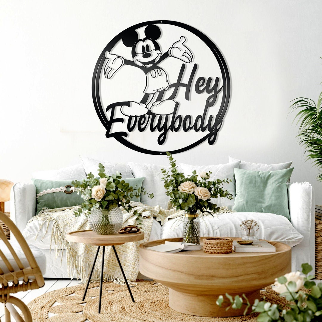 Home Entrance Disney Welcome Sign, Metal Wall Art, Mickey Door Sign ...