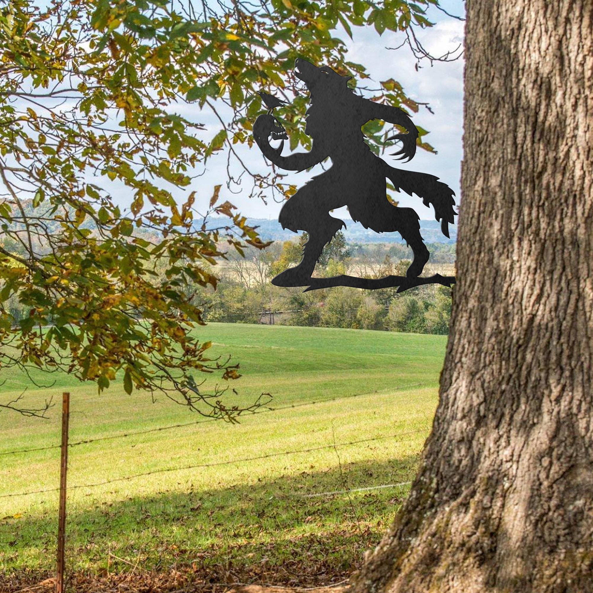All-weather Scary Werewolf Tree Display Metal Tree Stakes - Etsy