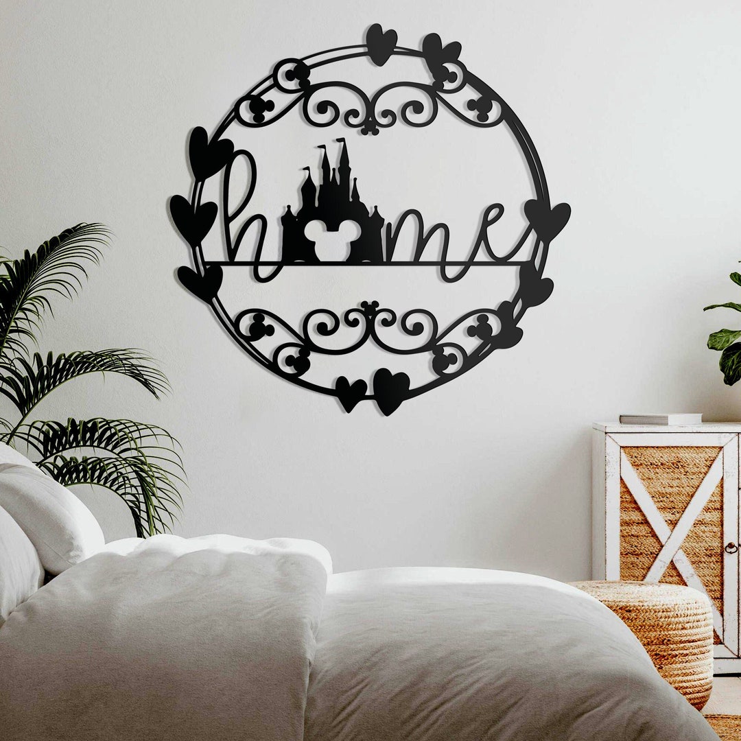 Castle Home Metal Wall Art, Disney Inspired Home Sign, Mickey Porch ...