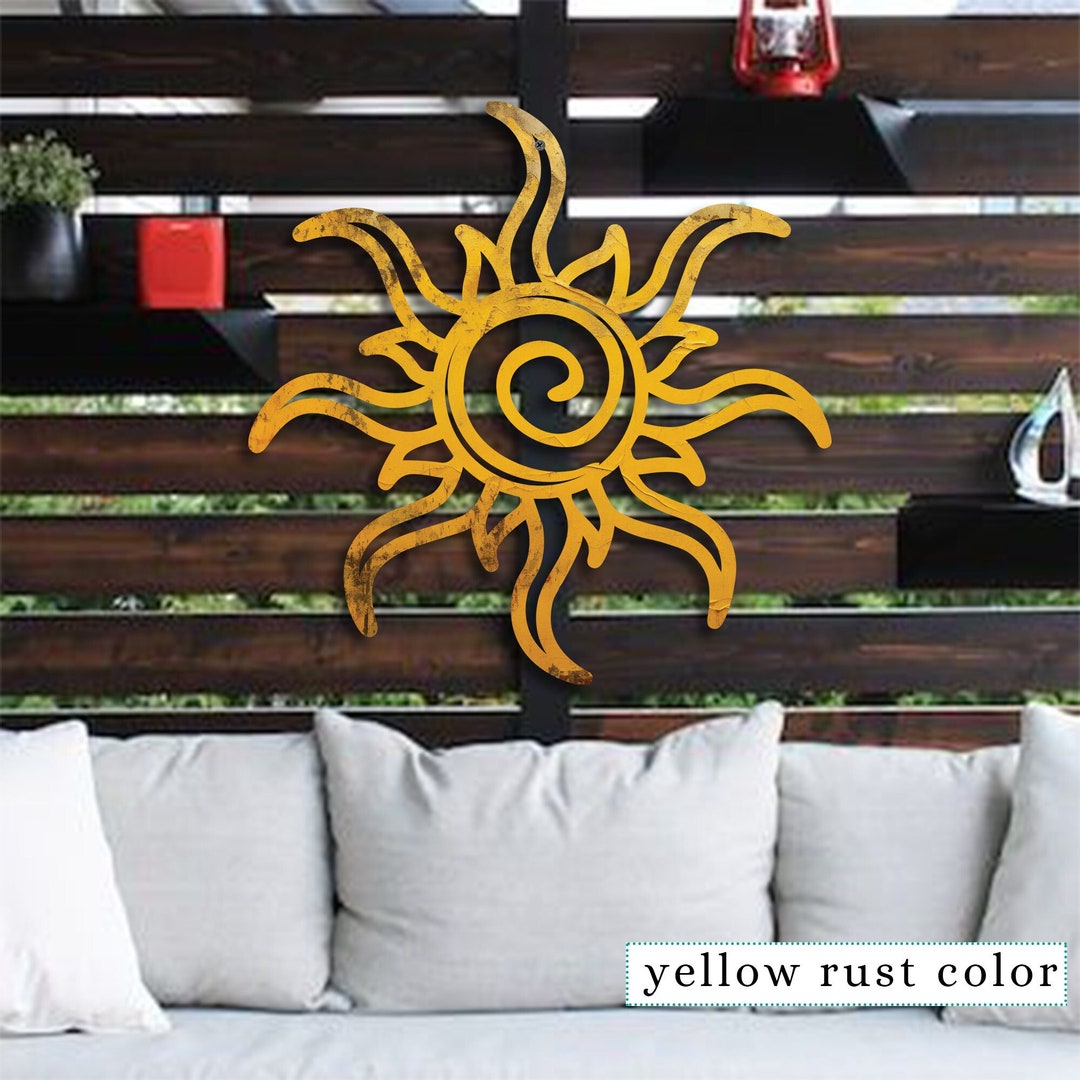 Wacky Sun Unique Metal Sign for Patio, Summer Outdoor Wall Art, Hippie ...