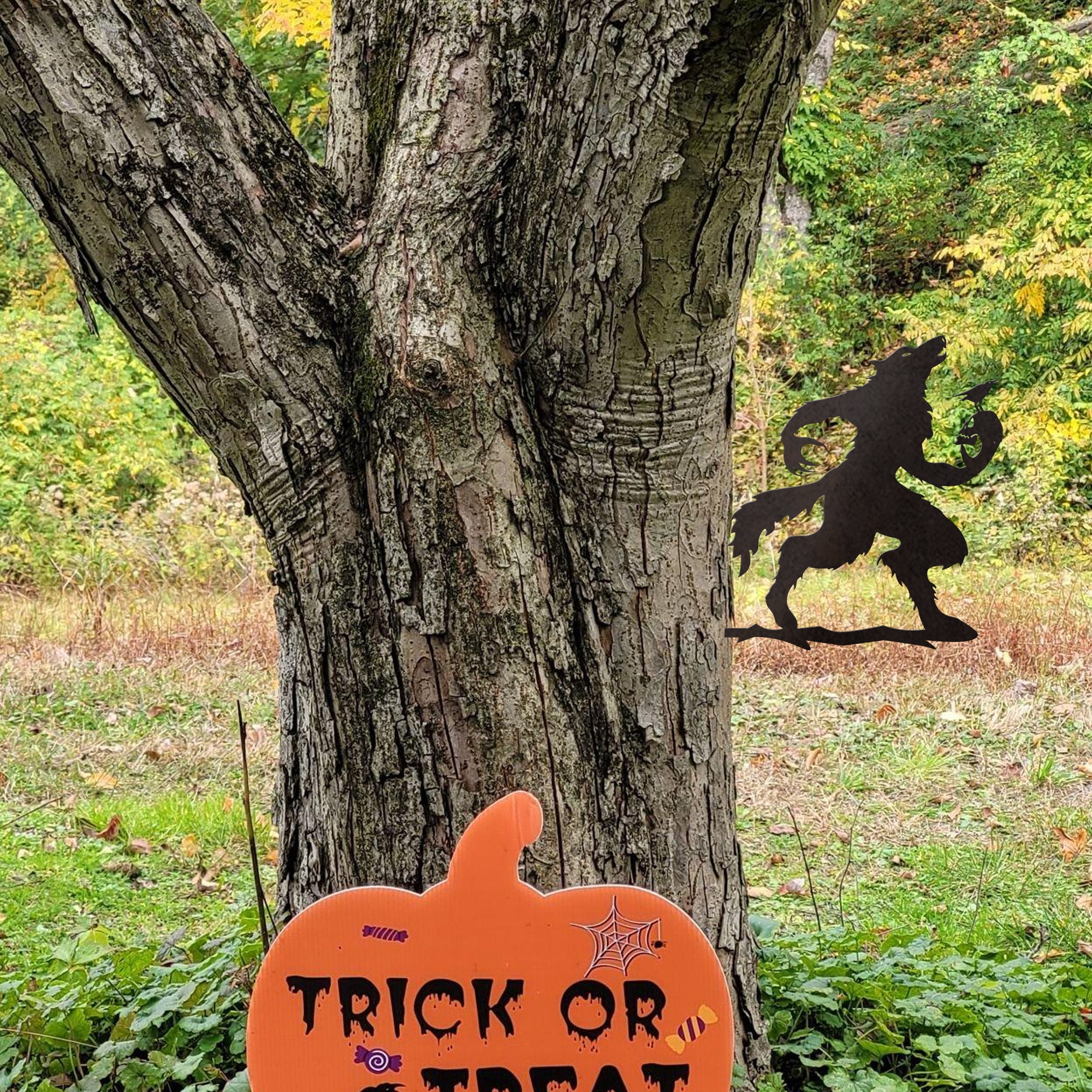 All-weather Scary Werewolf Tree Display Metal Tree Stakes - Etsy
