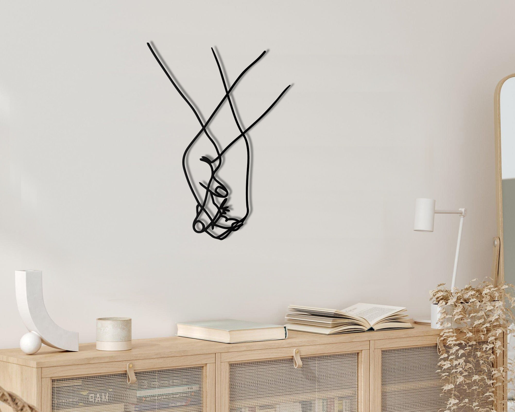 Metal Holding Hands Wall Art, Unique Metal Wall Decor, Modern Hands ...