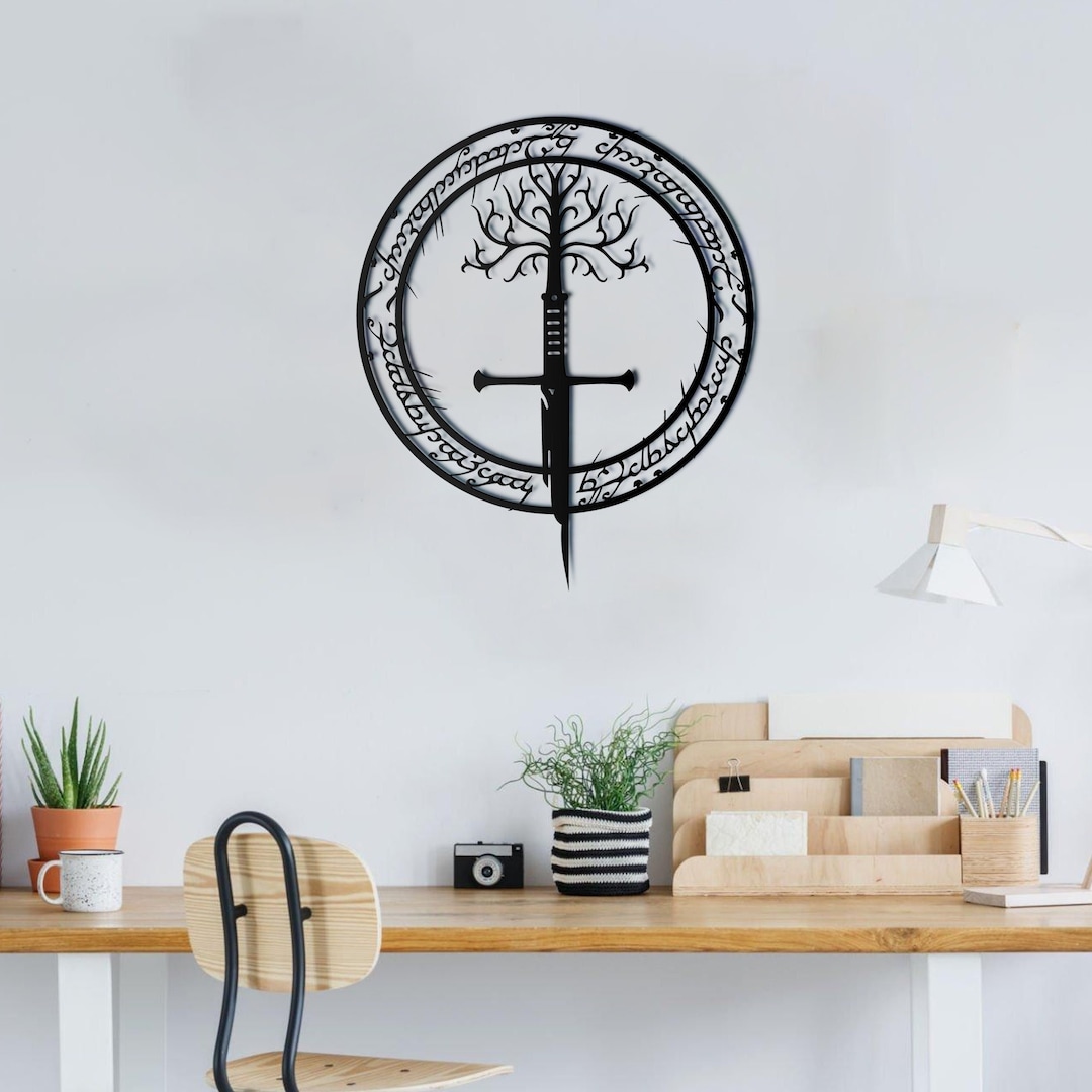 Lotr Metal Wall Art, LOTR Sword Décor, Metal Wall Art, LOTR Decor, Game ...