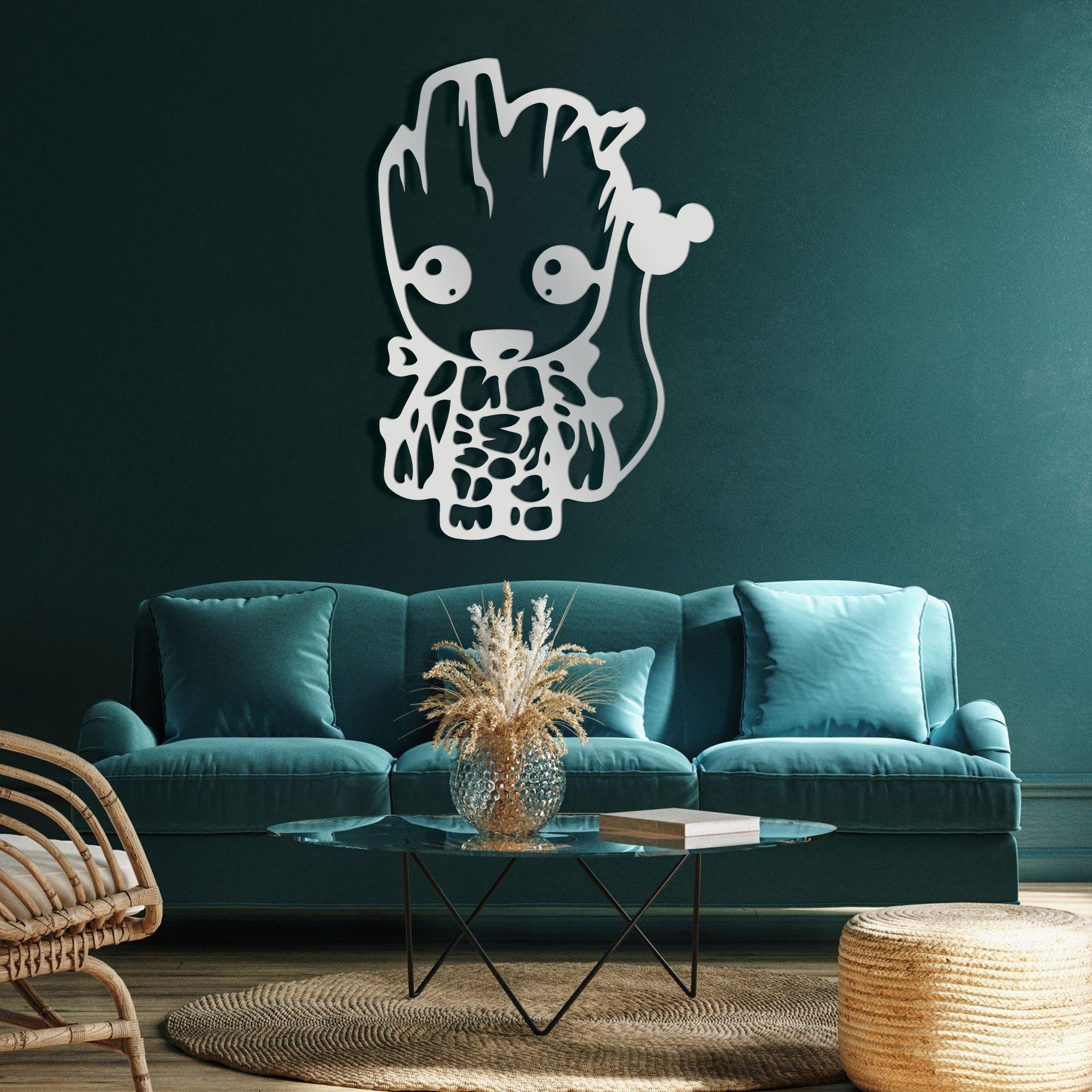 Baby Groot Geometric Wall Art Metal Wall Art Nursery Wall - Etsy