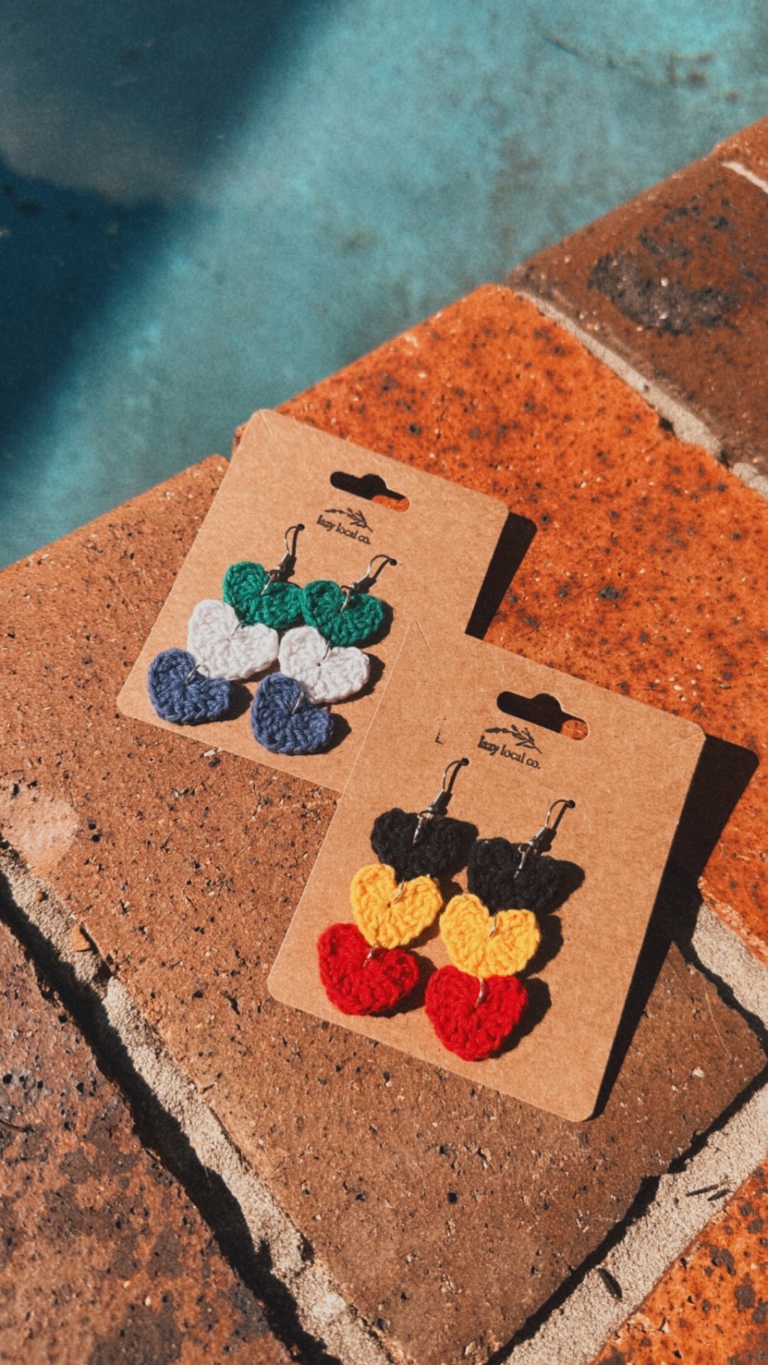 Heart Dangle Torres Strait Islander Flag Earrings - Etsy