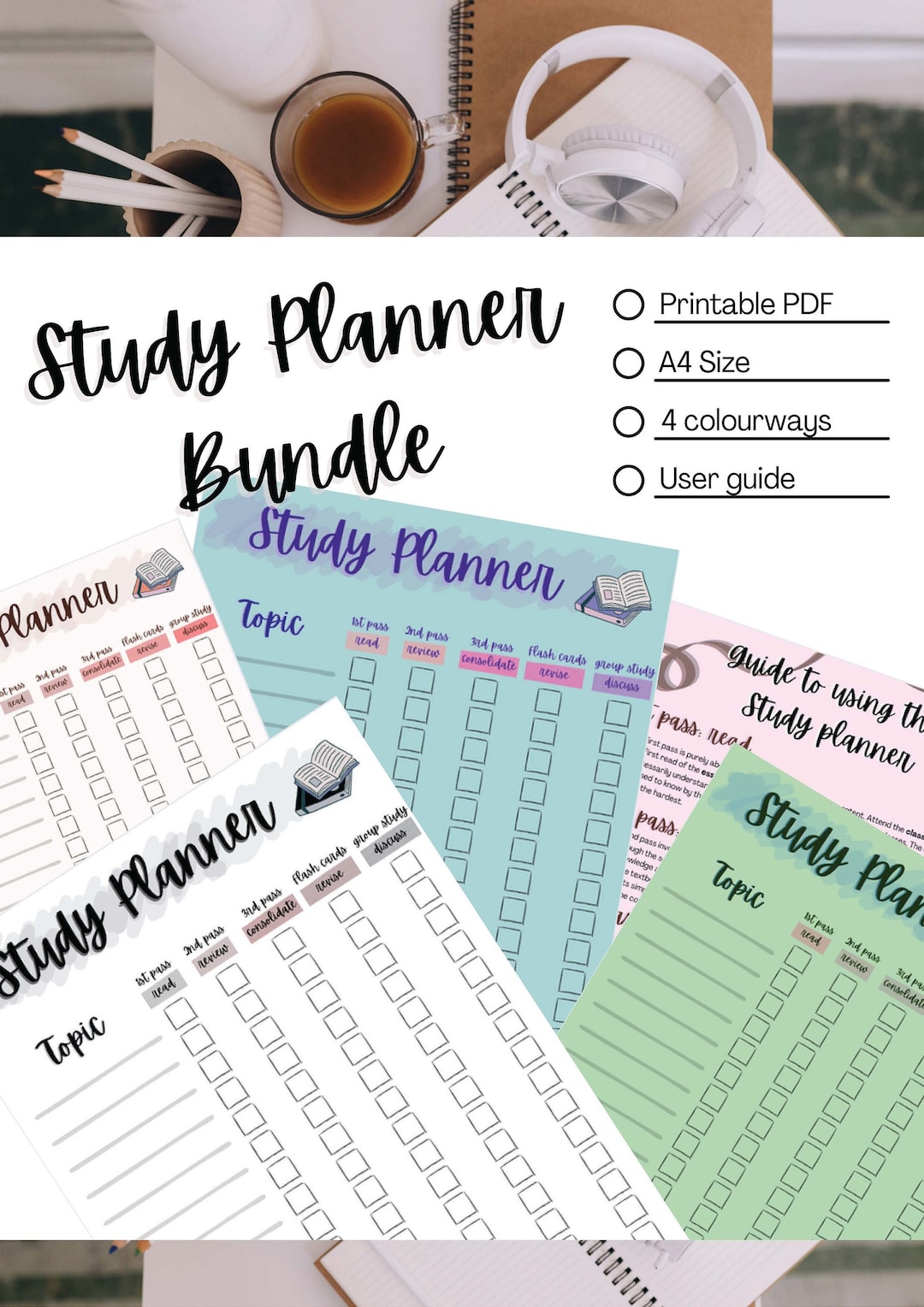 Study Planner, Printable Exam Study Checklist - Etsy