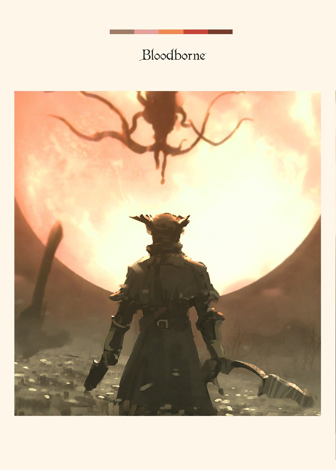 Bloodborne Video Game Poster, Minimalist , Hunter, Home Decor , Neutral ...