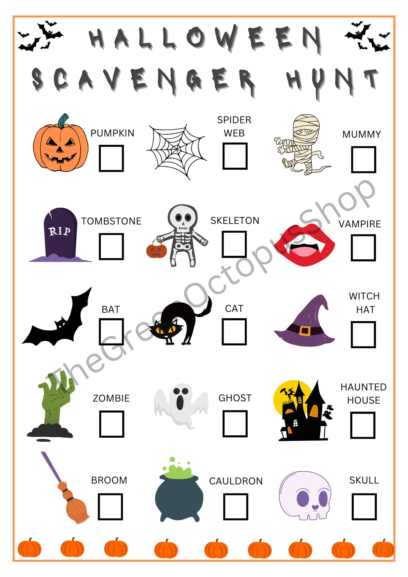 Halloween Scavenger Hunt for Kids, Fun Scavenger Hunt Children ...