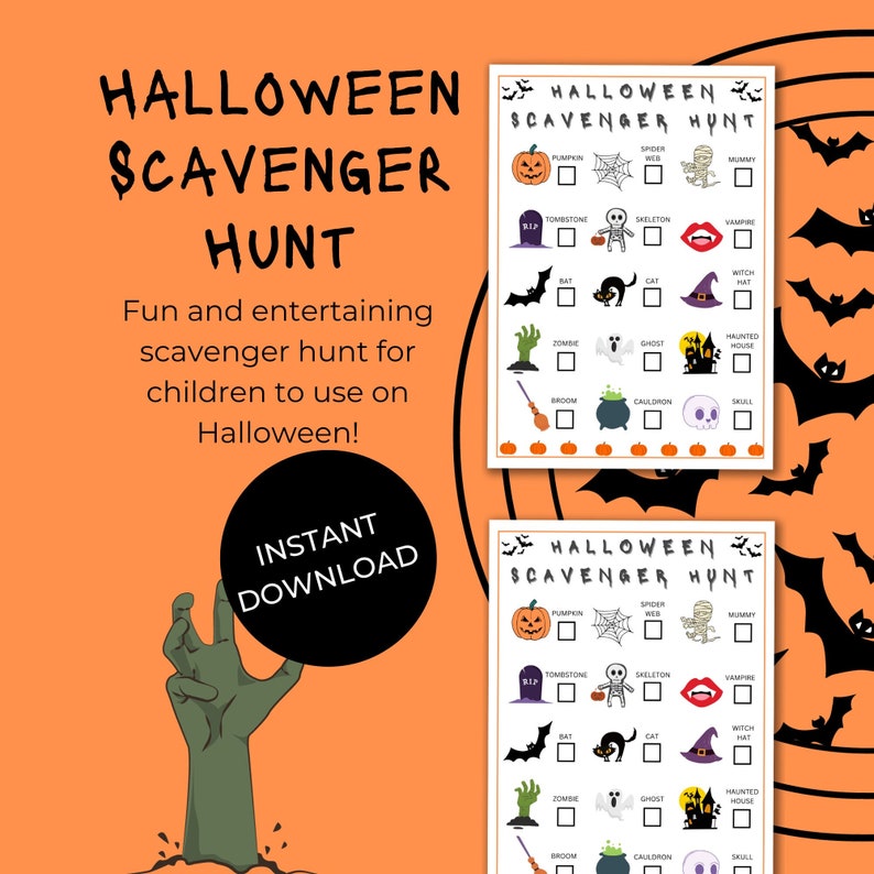 Halloween Scavenger Hunt for Kids, Fun Scavenger Hunt Children ...