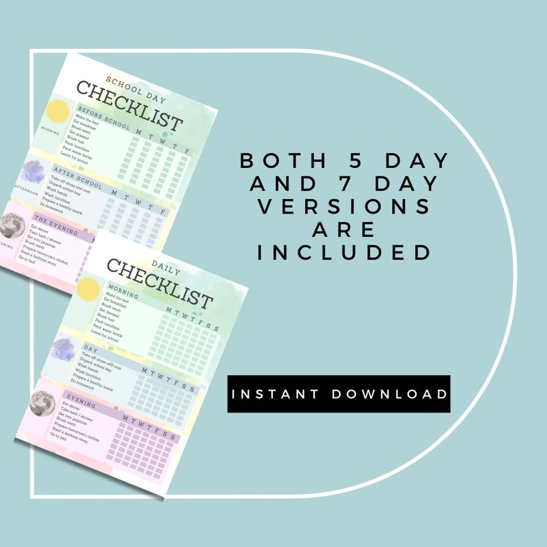 Chore Chart and Checklist Bundle for Children, to Do Lists for Kids ...