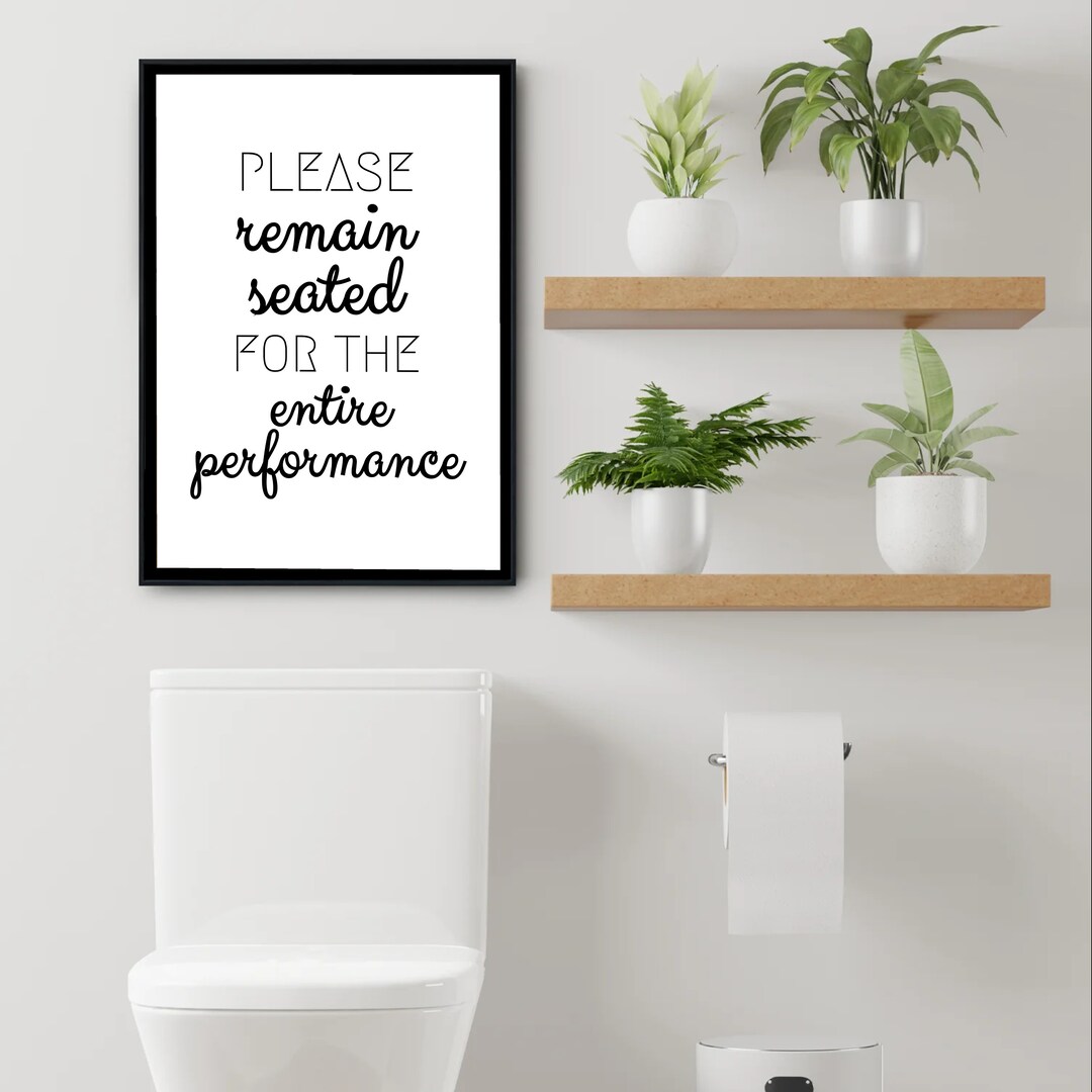 Bathroom Poster remain Seated - Etsy