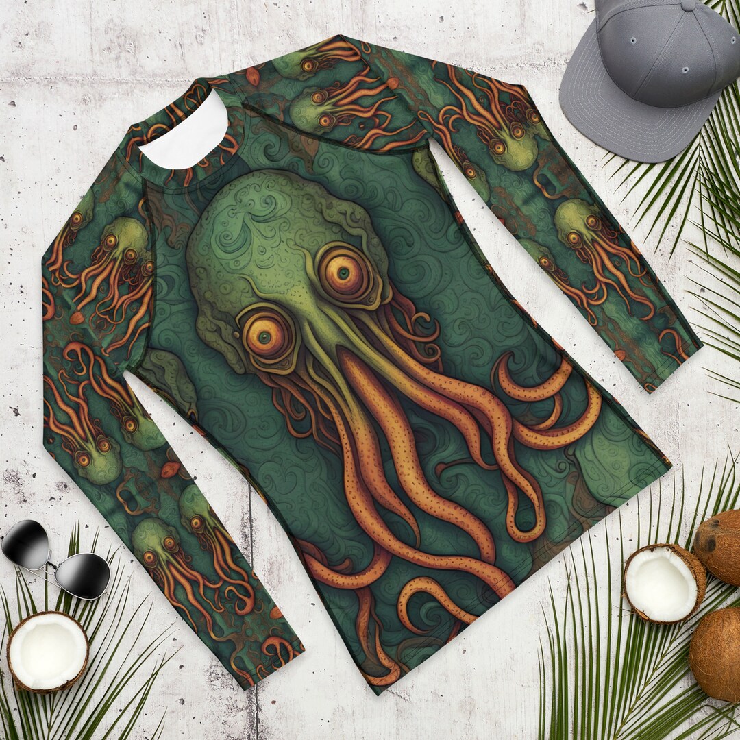 Cthulu Rashguard, Form-fitting Athletic Shirt, Eldritch Cosmic Horror ...