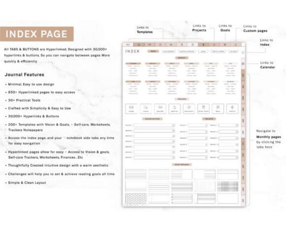 All in One 2025 Life Planner Remarkable Agenda 2025 Remarkable Template ...