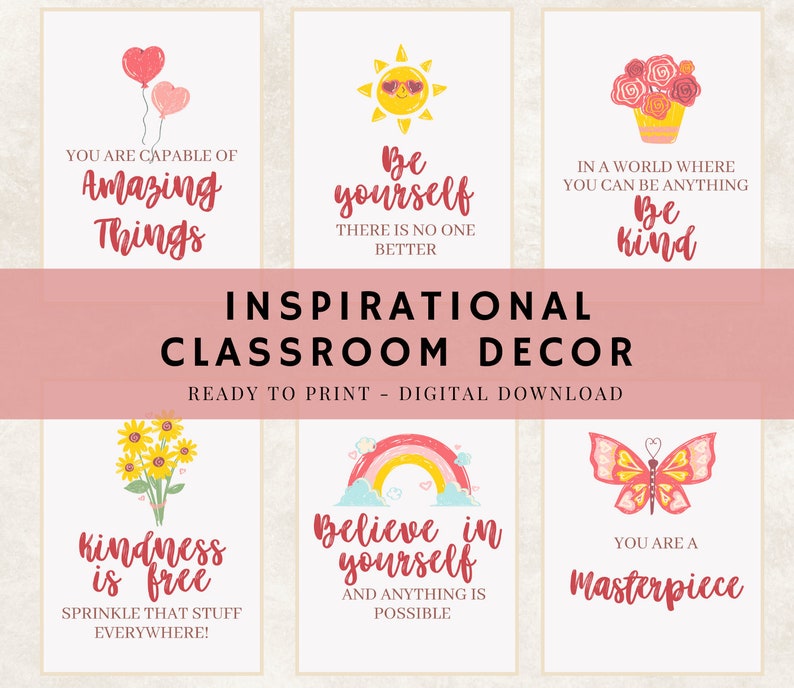 Inspirational Classroom Decor Bundle Classroom Printables Inspirational ...