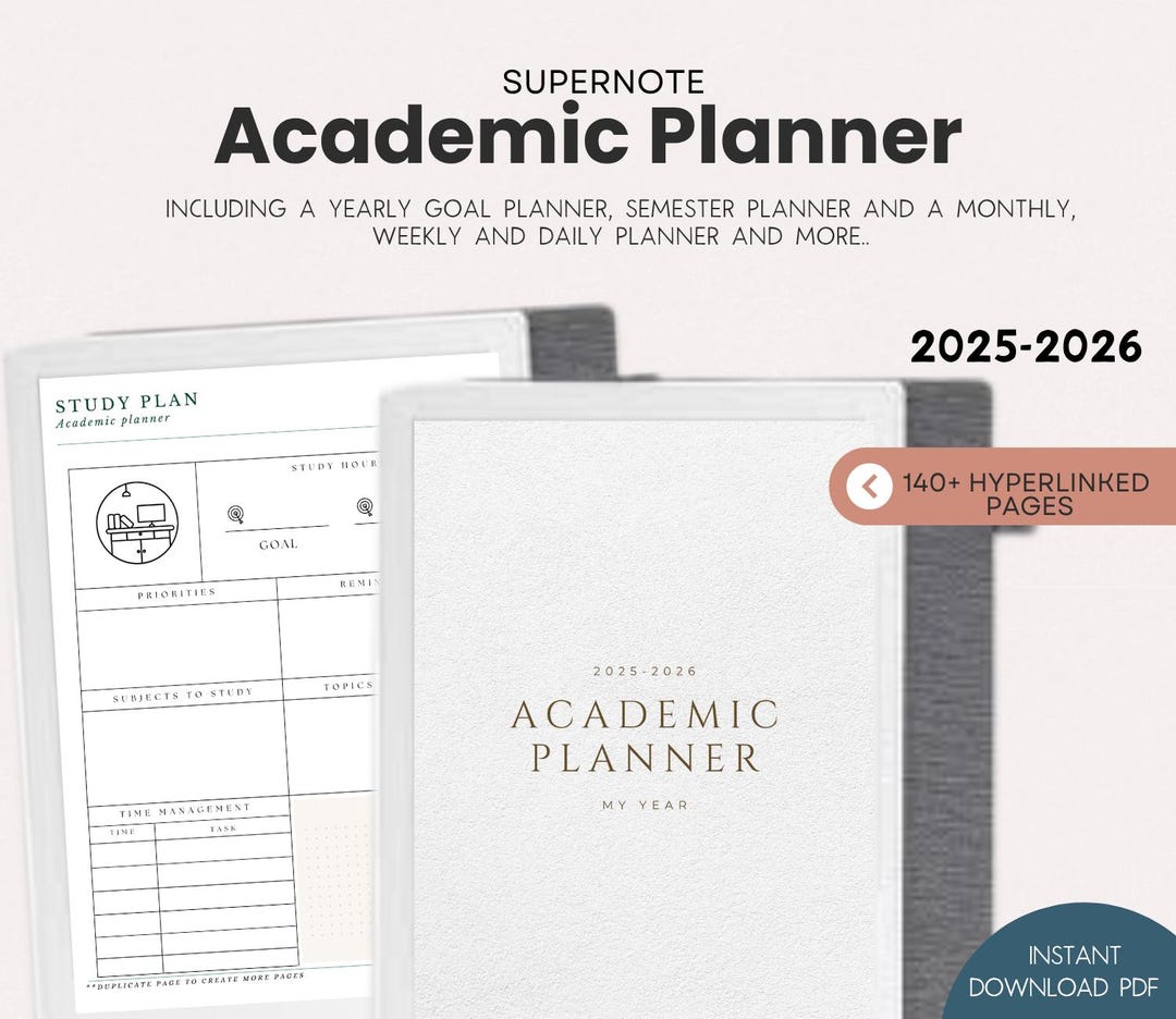 Supernote Academic Planner Supernote Template 2025 Monthly Planner ...