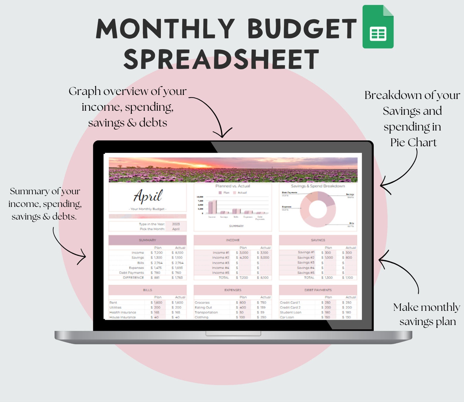 Monthly Budget Spreadsheet Template Excel Budgetting Spreadsheet ...