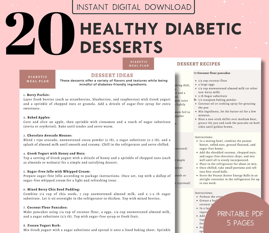20 Diabetic Dessert Recipes Sugar-free Desserts Diabetic Meal Plan ...