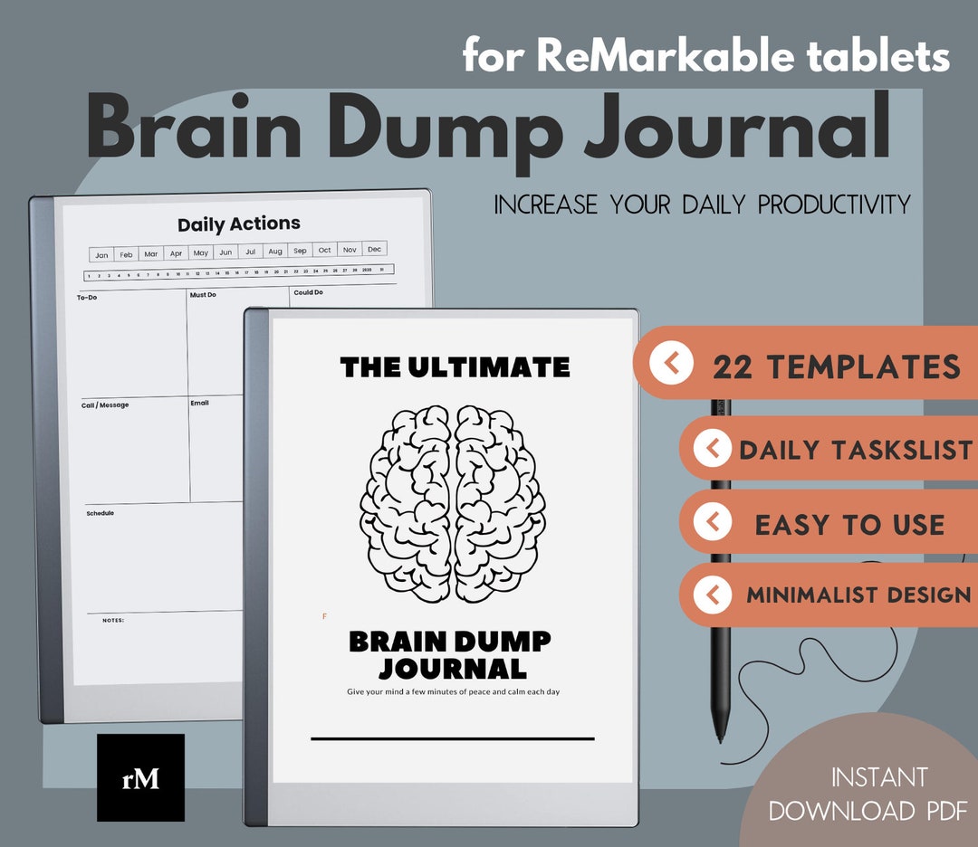 Brain Dump Journal Remarkable Templates Hyperlinked Remarkable 2 ...