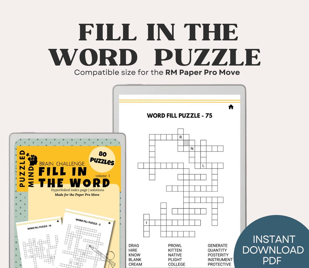 Fill in De Word Puzzle for Remarkable Move Templates Compatible With ...